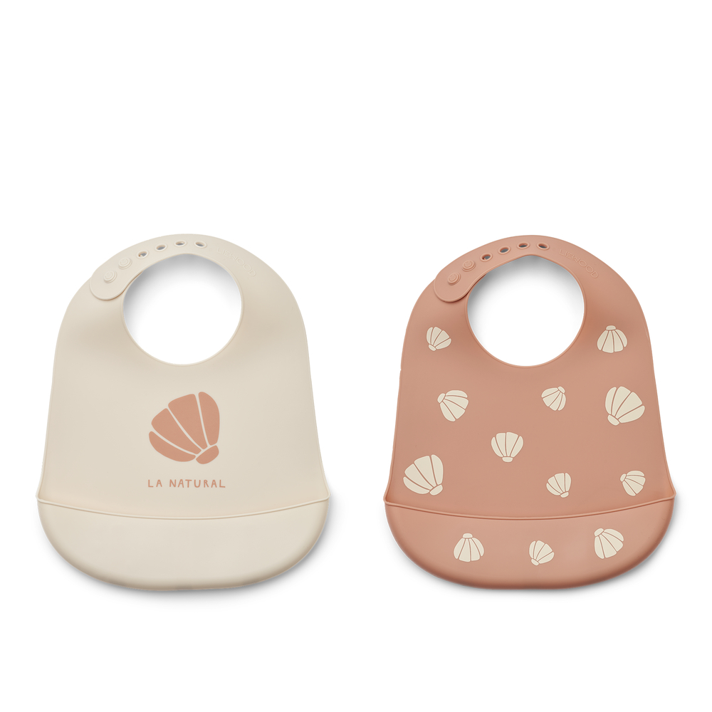 Liewood Tilda silikoninen ruokalappu 2kpl 1503 Shell / Pale tuscany - A ...